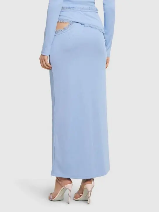 Christopher Esber Ruffle Trim Lace Skirt