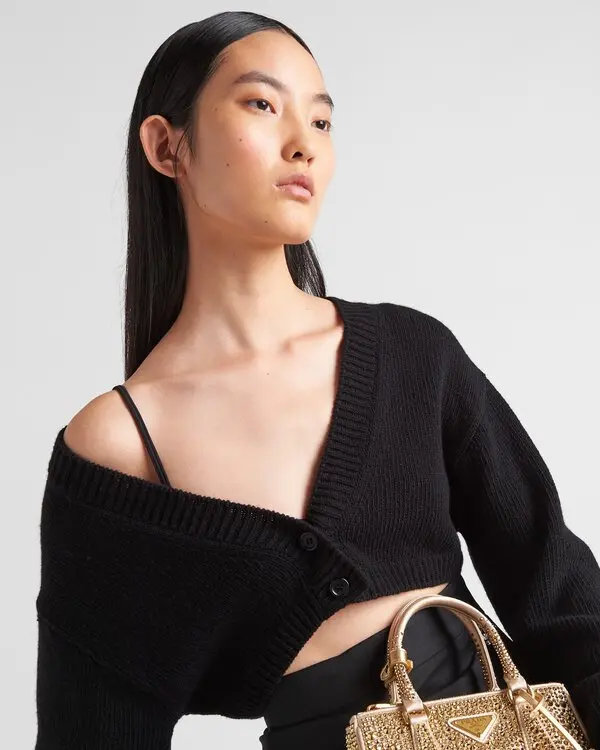 Prada Cropped Wool And Cashmere Cardigan