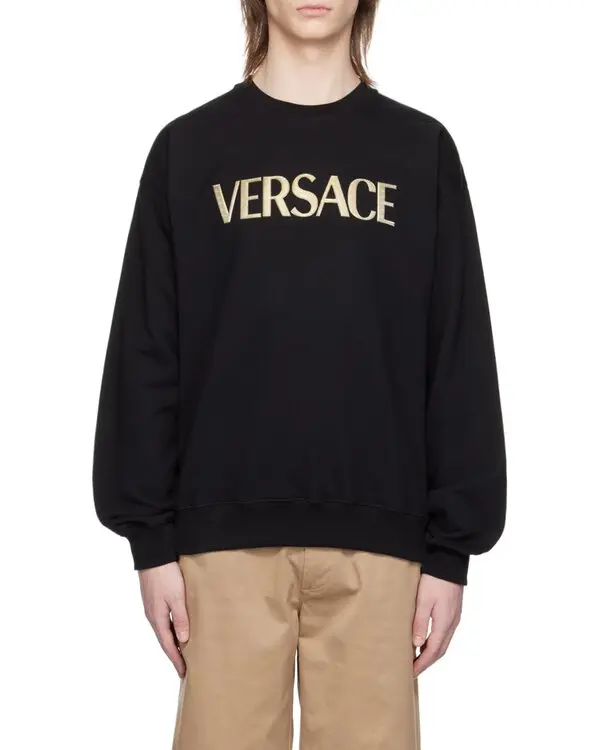 Versace Logo Embroidered Crewneck Sweatshirt