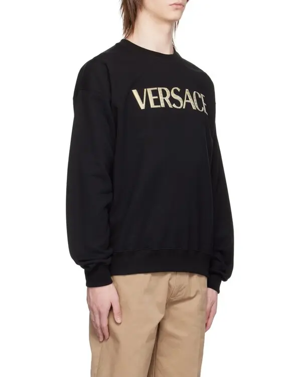 Versace Logo Embroidered Crewneck Sweatshirt