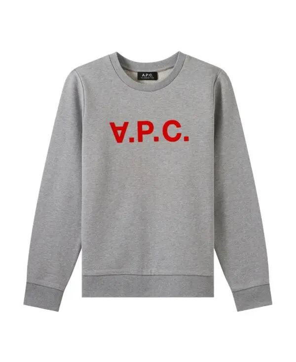 A.p.c. Flocked Logo Organic Cotton Sweatshirt