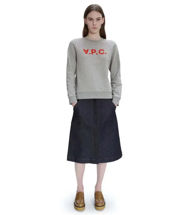 A.p.c. Flocked Logo Organic Cotton Sweatshirt