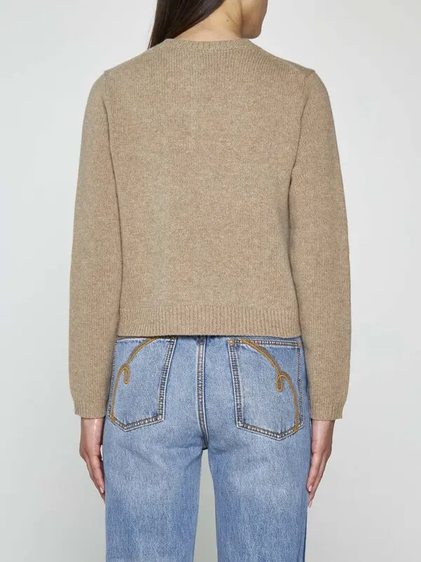 Tory Burch Logo Button Wool Cardigan