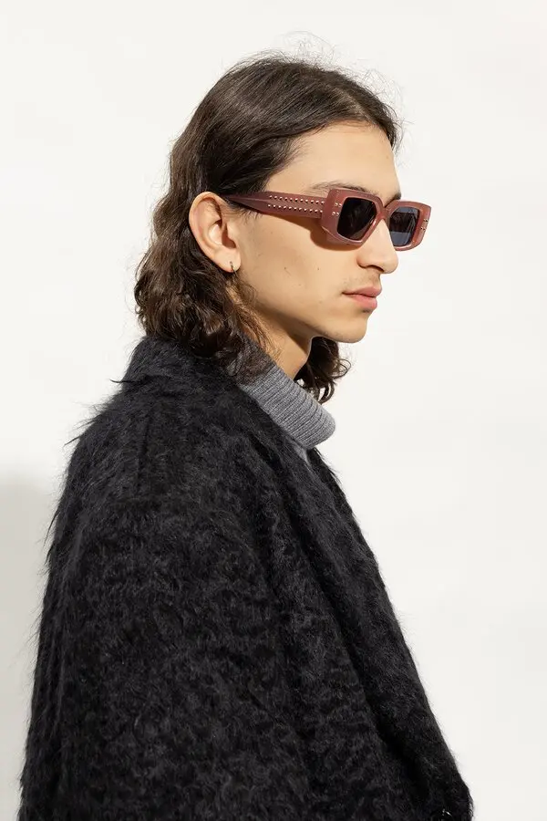 Valentino Garavani Rectangular Frame Sunglasses With Stud Embellishments