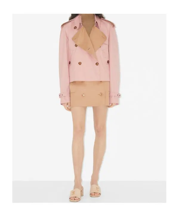 Burberry Gabardine Cropped Trench Coat