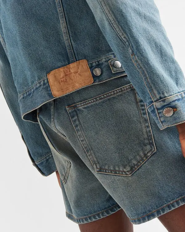 Prada Distressed Denim Trucker Jacket