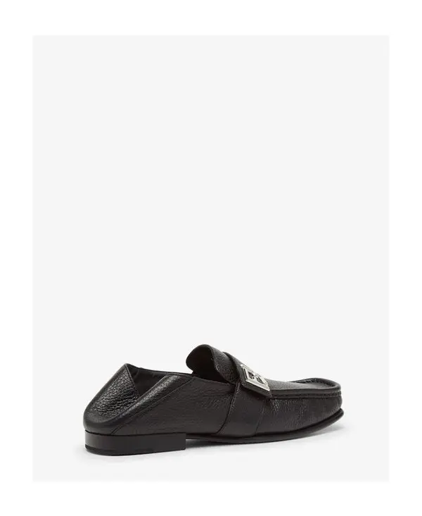 Fendi Leather Loafers With Palladium-plated Hardware - Black