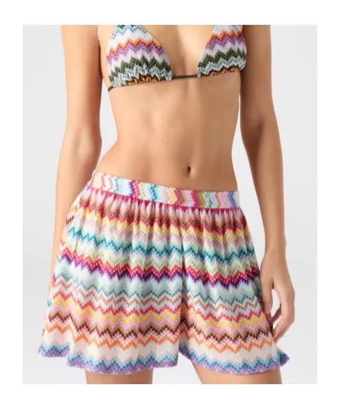 Missoni Pixelated Zigzag Motif Shorts - Multicoloured