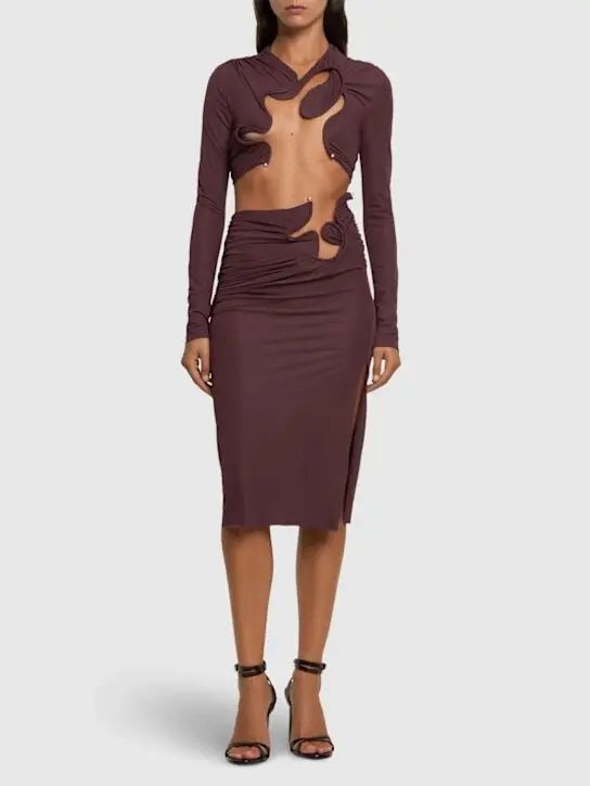 Christopher Esber Perspective Knitted Midi Skirt
