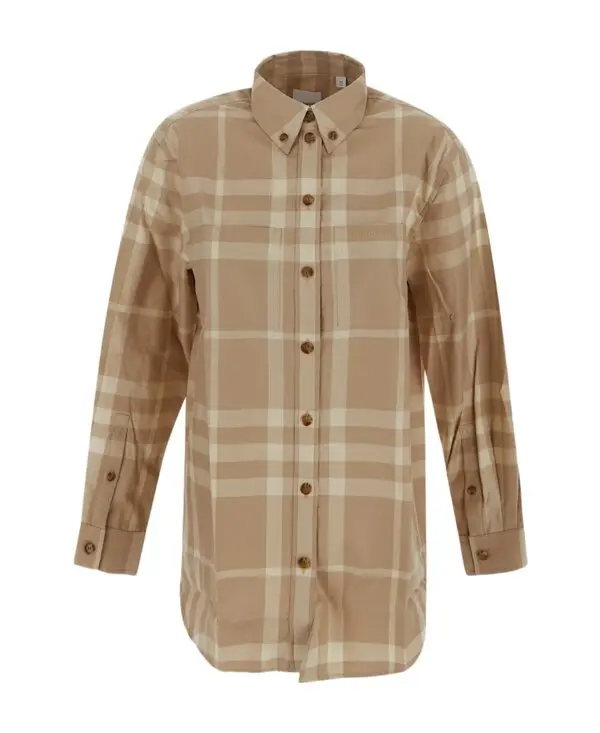 Burberry Classic Collar Checked Cotton Twill Shirt - Brown