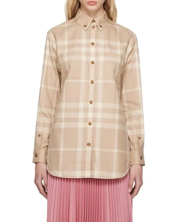 Burberry Classic Collar Checked Cotton Twill Shirt