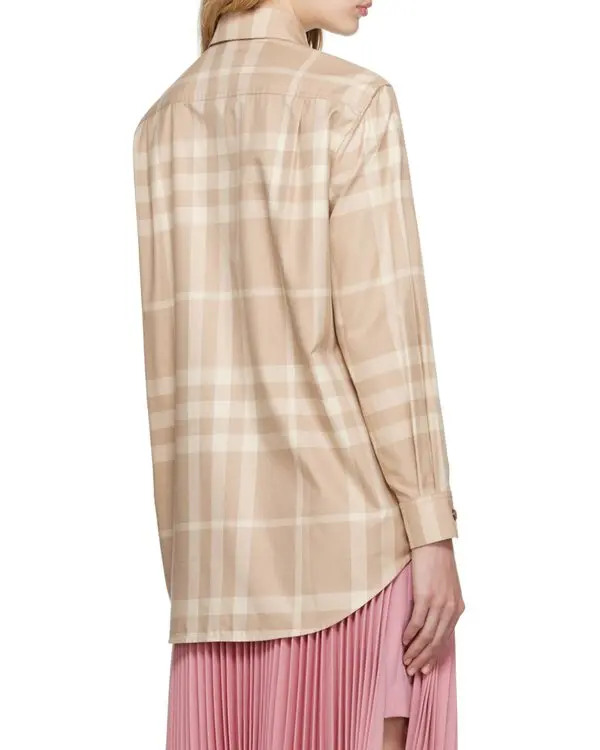 Burberry Classic Collar Checked Cotton Twill Shirt