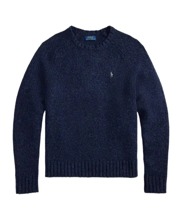 Polo Ralph Lauren Logo Embroidered Crew Neck Jumper - Navy