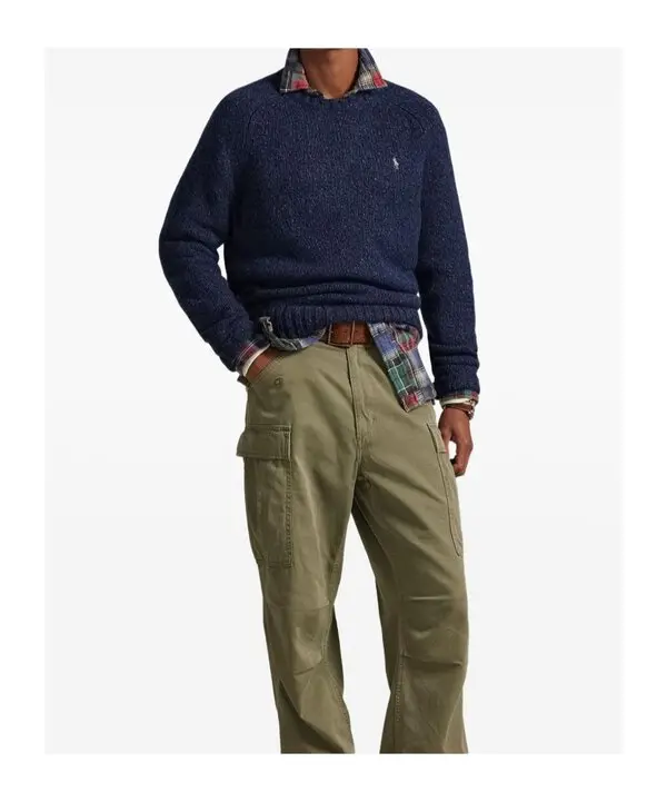 Polo Ralph Lauren Logo Embroidered Crew Neck Jumper - Navy