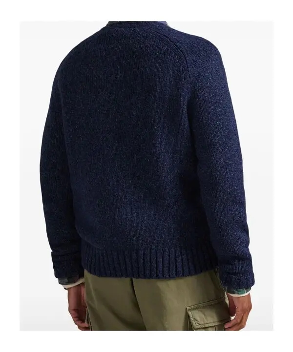 Polo Ralph Lauren Logo Embroidered Crew Neck Jumper - Navy