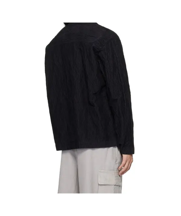 Stone Island Corduroy Patch-pocket Shirt - Black