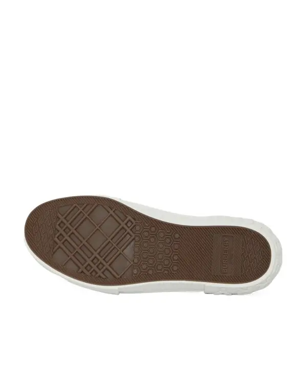 Burberry Checked Lace-up Sneakers - White