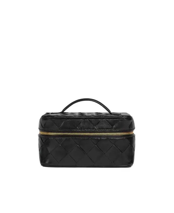 Bottega Veneta Intrecciato East / West Zipped Vanity Case - Black