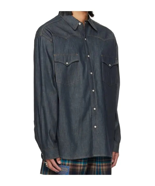 MAISON MARGIELA Flap Chest-pocketed Buttoned Denim Shirt