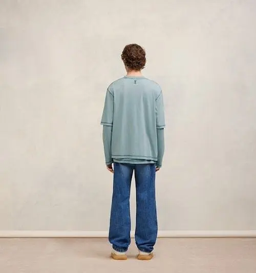 Ami De Coeur Sweatshirt With Contrast Stitching