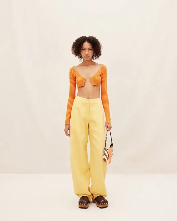 Jacquemus Cropped Cardigan With Logo Embellishment