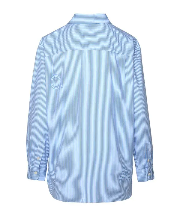 A.p.c. Striped Logo Printed Button-down Shirt