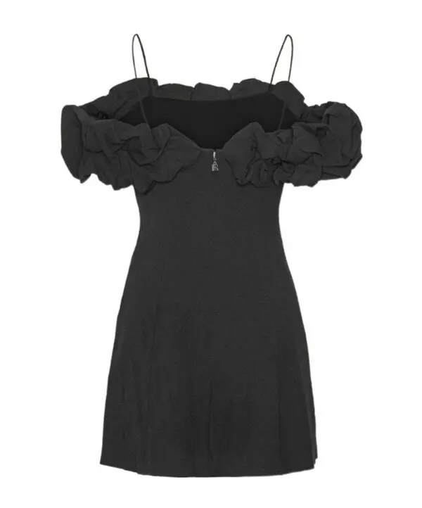 ROTATE BY BIRGER CHRISTENSEN Crepe Ruffled Mini Dress