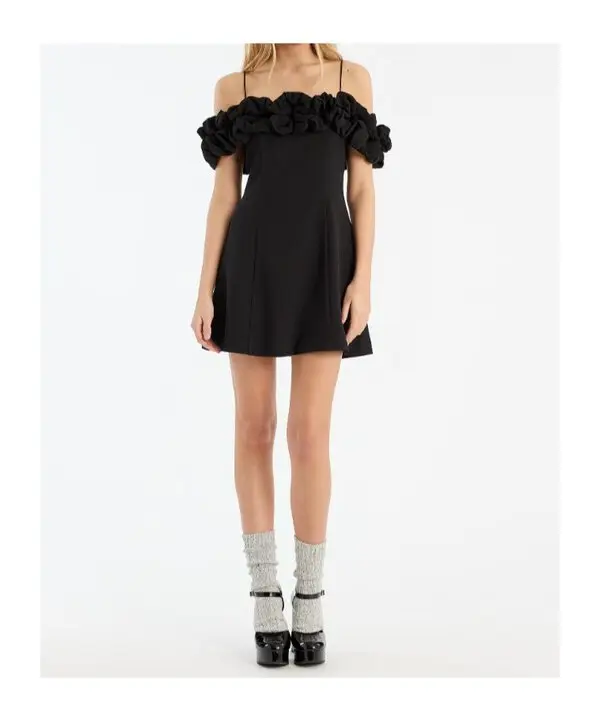 ROTATE BY BIRGER CHRISTENSEN Crepe Ruffled Mini Dress