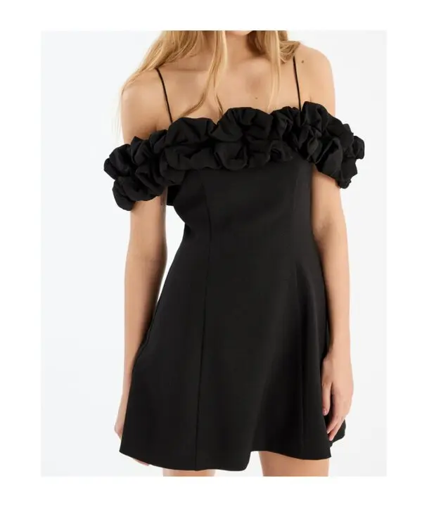 ROTATE BY BIRGER CHRISTENSEN Crepe Ruffled Mini Dress