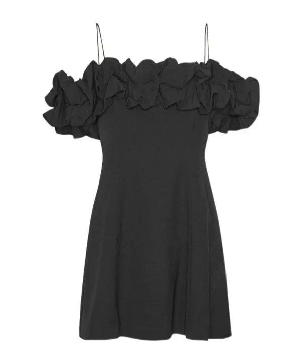 ROTATE BY BIRGER CHRISTENSEN Crepe Ruffled Mini Dress - No