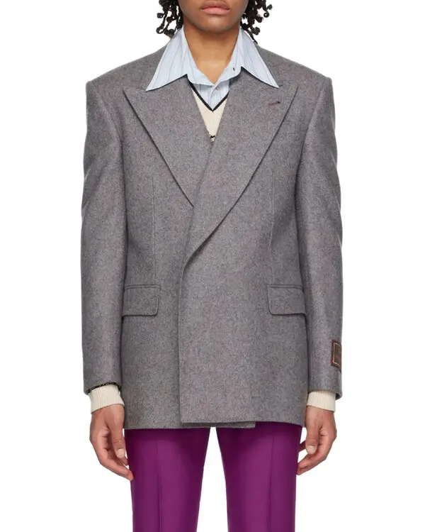 Gucci Logo Patch Tailored Jacket