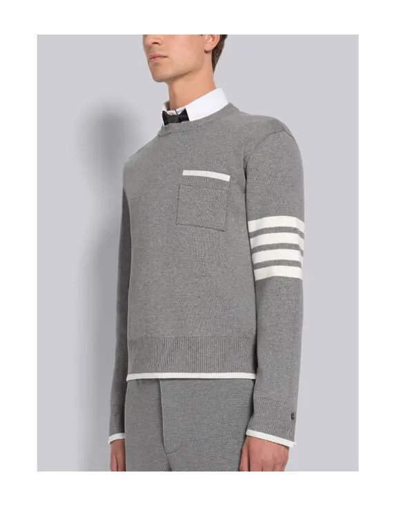 Thom Browne 4-bar Striped Crewneck Jumper