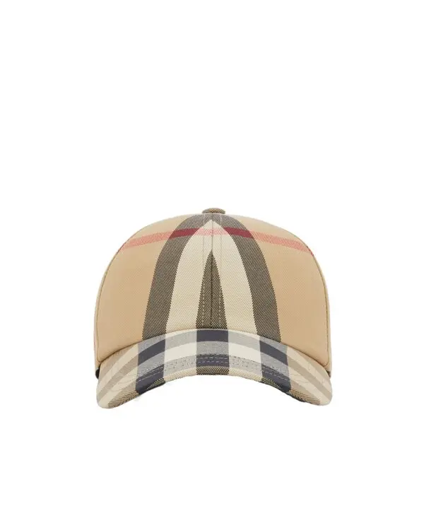 Burberry Check Cotton Baseball Cap - Nude