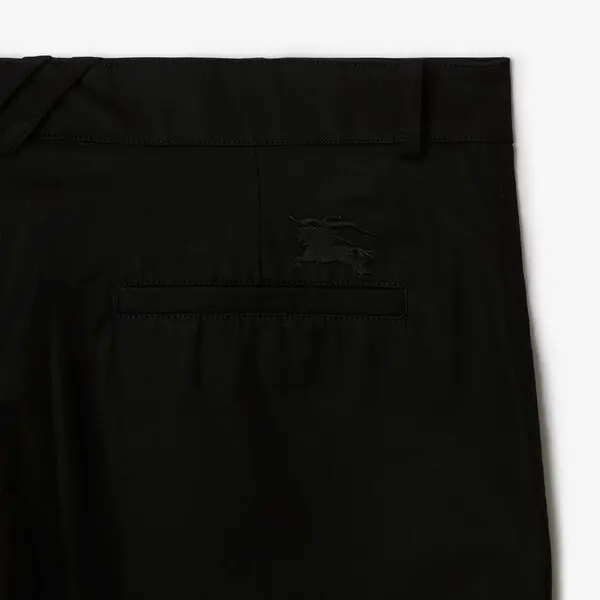 Burberry Oversized Cotton Trousers With Equestrian Knight Embroidery