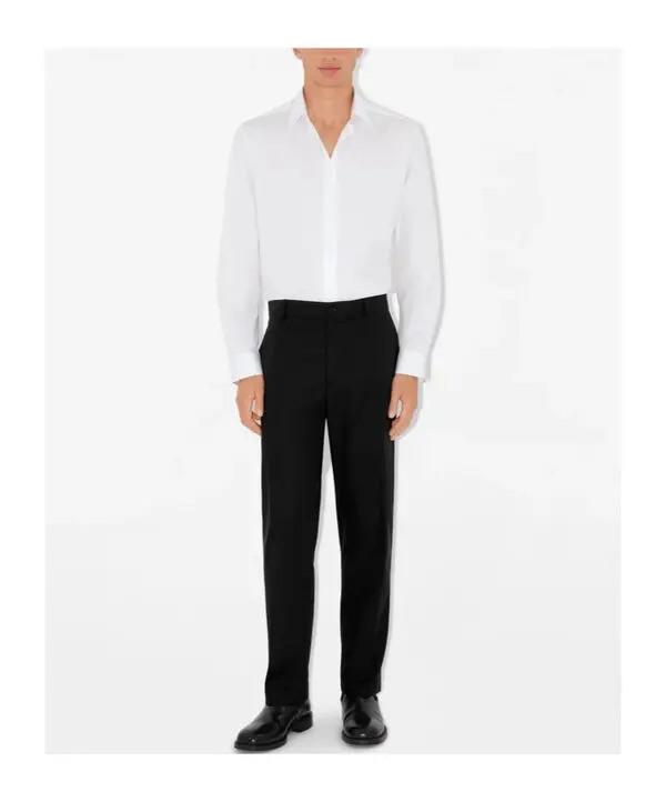 Burberry Oversized Cotton Trousers With Equestrian Knight Embroidery