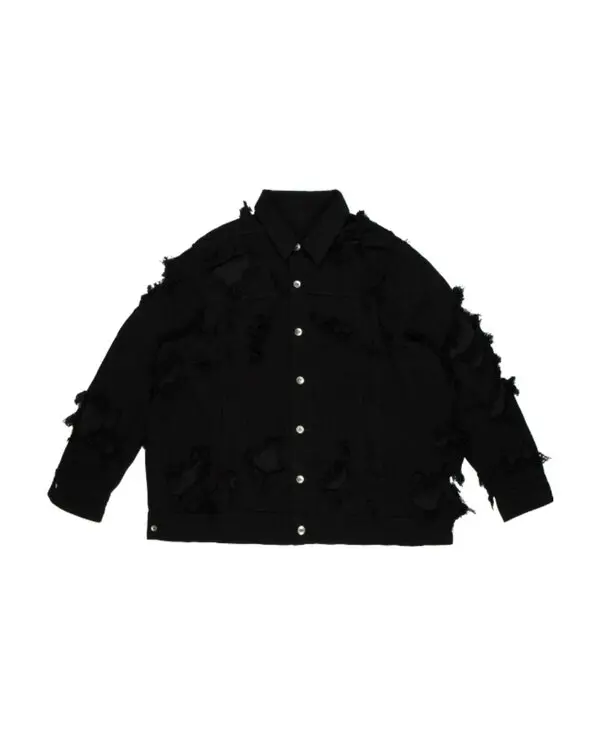 Rick Owens Layered Distressed Denim Jacket