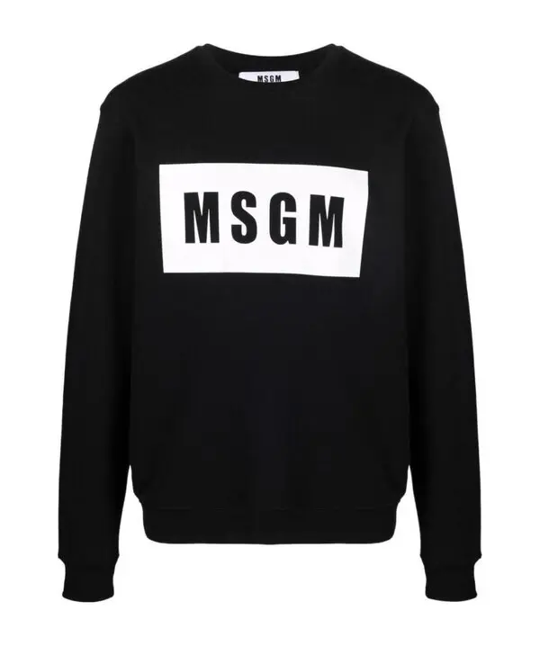 MSGM Logo-print Cotton Sweatshirt - Black