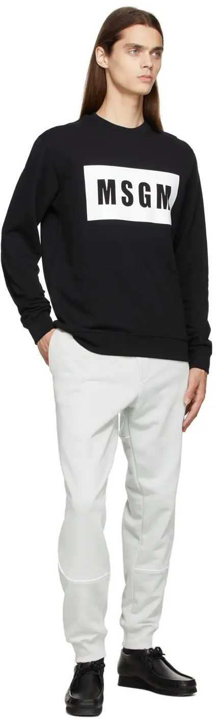 MSGM Logo-print Cotton Sweatshirt - Black