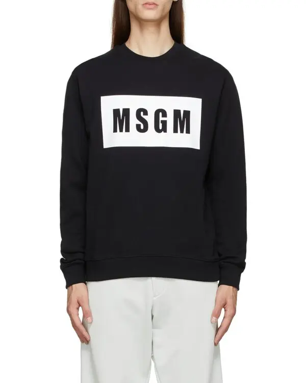 MSGM Logo-print Cotton Sweatshirt - Black