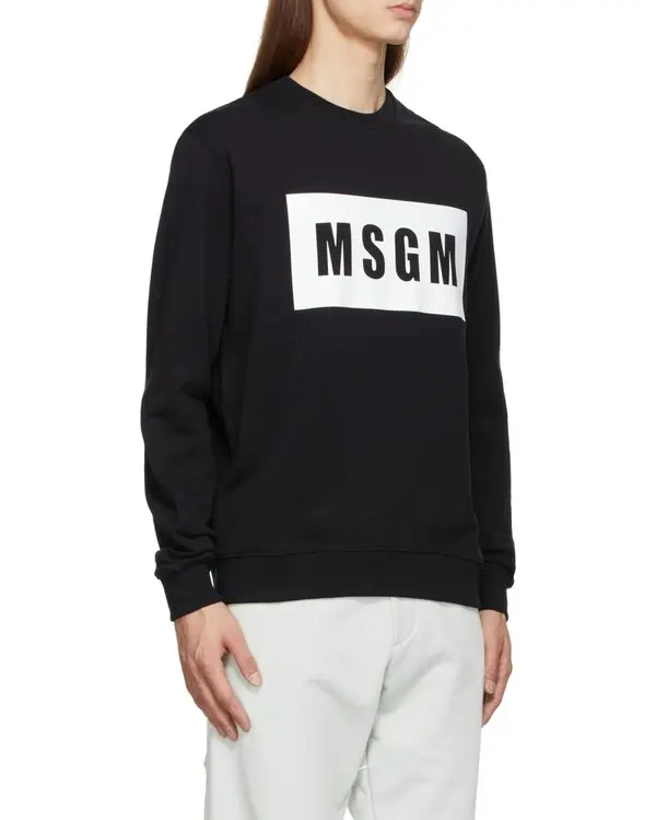 MSGM Logo-print Cotton Sweatshirt - Black