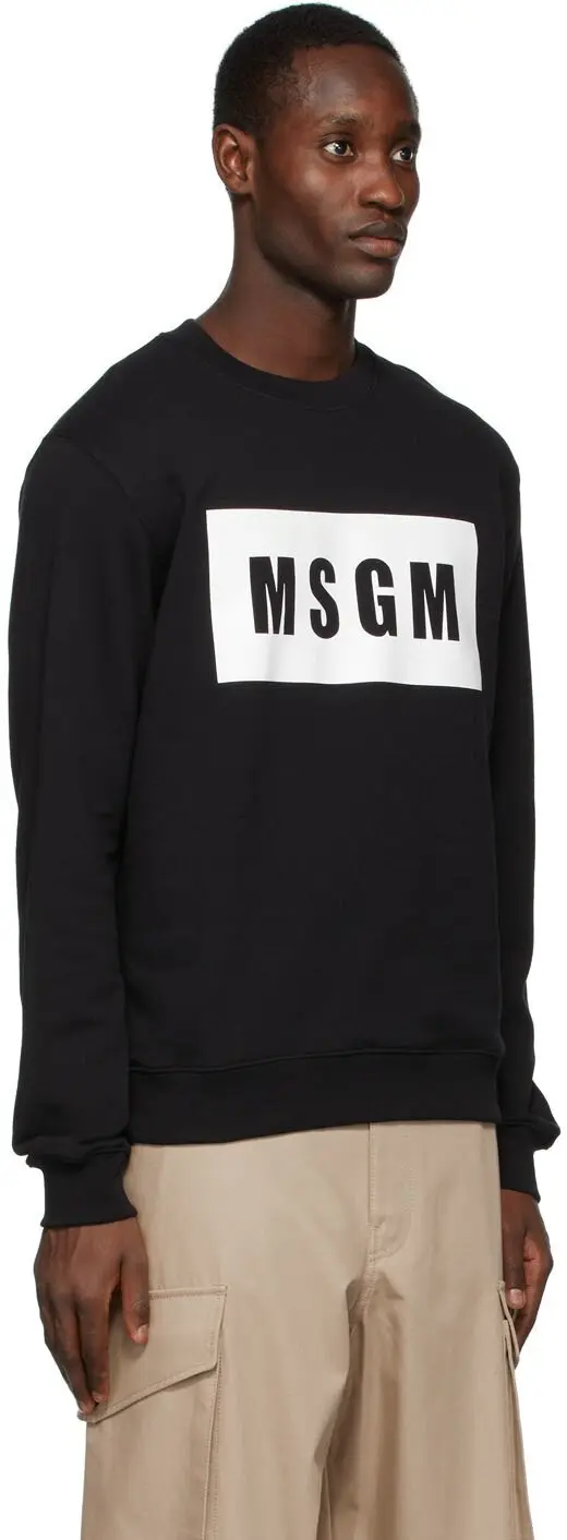 MSGM Logo-print Cotton Sweatshirt - Black