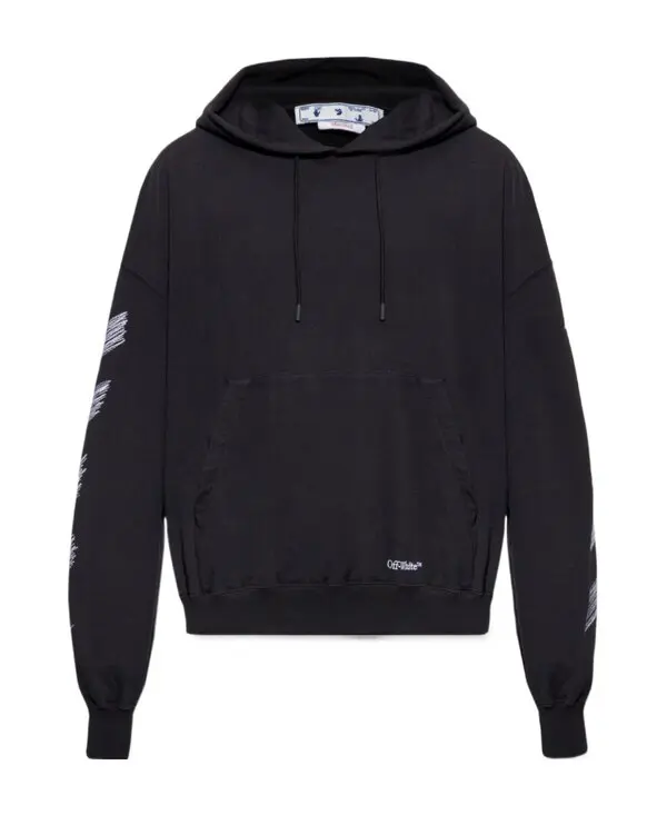 Off-White Embroidered Diagonal Stripe Hoodie