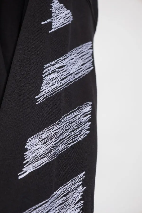 Off-White Embroidered Diagonal Stripe Hoodie