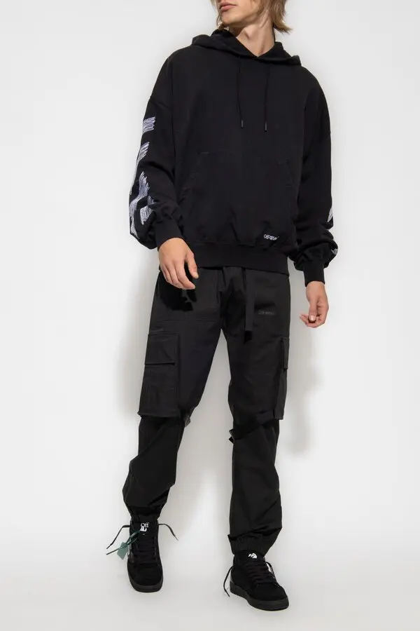 Off-White Embroidered Diagonal Stripe Hoodie