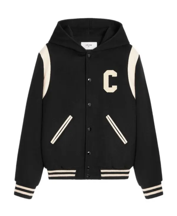 Celine Cashmere Wool Hooded Teddy Jacket - Black