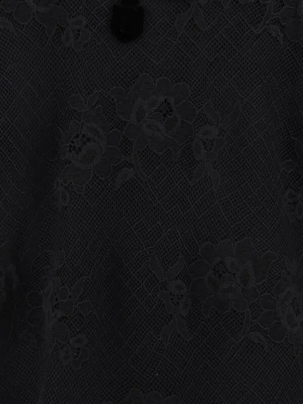 Prada Embroidered Lace And Poplin Mini Dress - Black