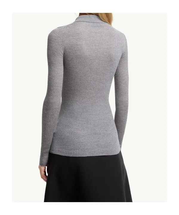 Moncler Ribbed Long-sleeve Polo Shirt