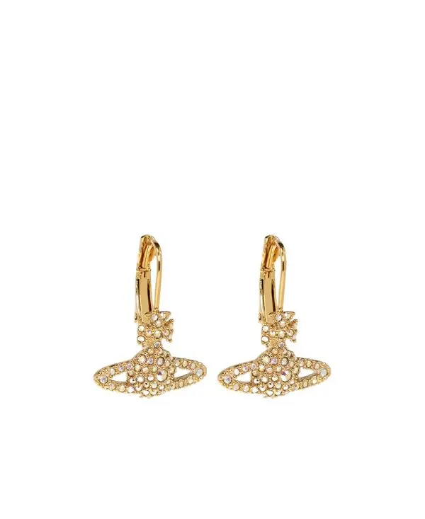 VIVIENNE WESTWOOD Orb Plaque Earrings With Crystal Embellishments - Yellow