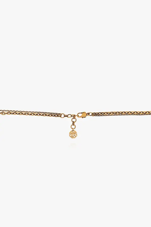 Alexander McQueen Skull And Pearl Layered Necklace