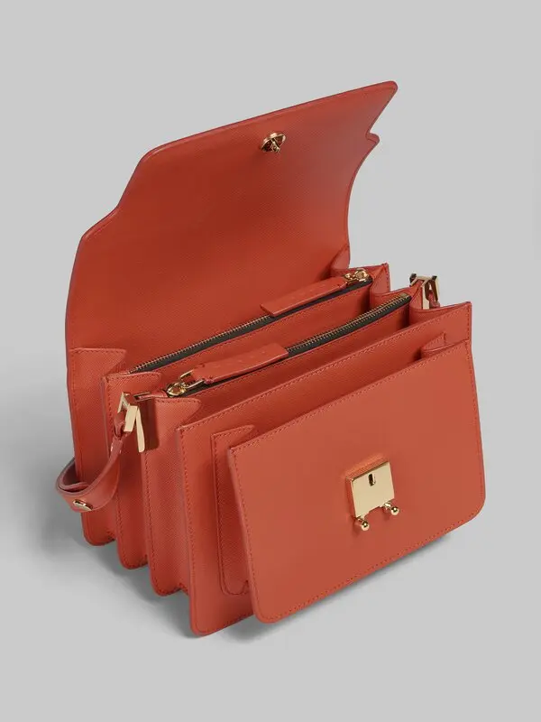 Marni Medium Trunk Saffiano Leather Shoulder Bag